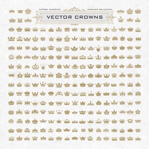 King and queen crowns symbols Royalty Free Vector Image
