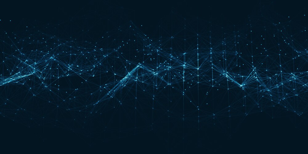 Technology modern blue horizontal banner template Vector Image