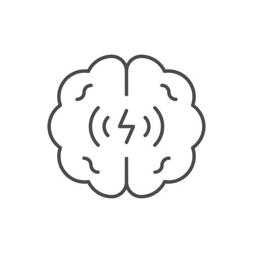 Brain outline style icon Royalty Free Vector Image