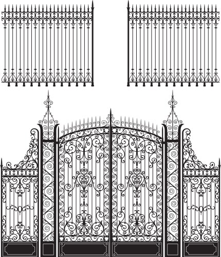 Gate and fences Royalty Free Vector Image - VectorStock