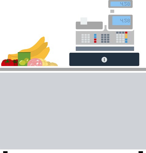 Supermarket cashdesk icon Royalty Free Vector Image