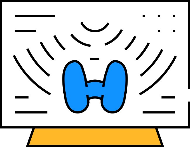 Thyroid gland diagnostic icon doodle Royalty Free Vector