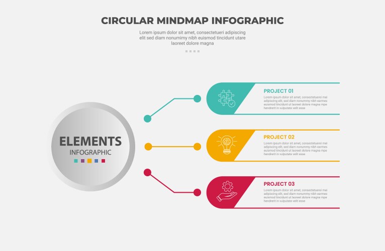 Circular mind map infographic outline style Vector Image