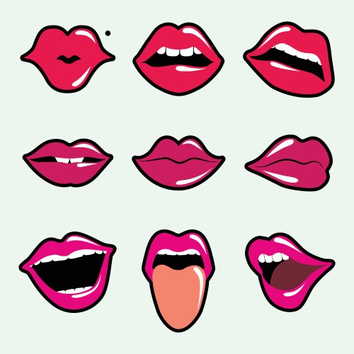 Retro lips Royalty Free Vector Image - VectorStock