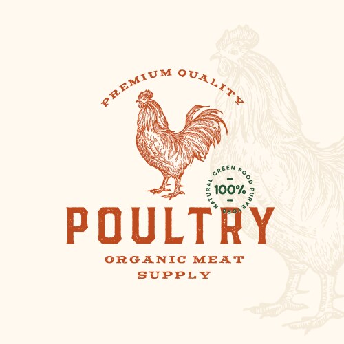 Poultry farm logo design template chicken Vector Image