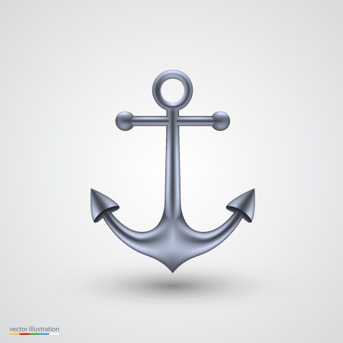 Anchor and rudder sign Royalty Free Vector Image