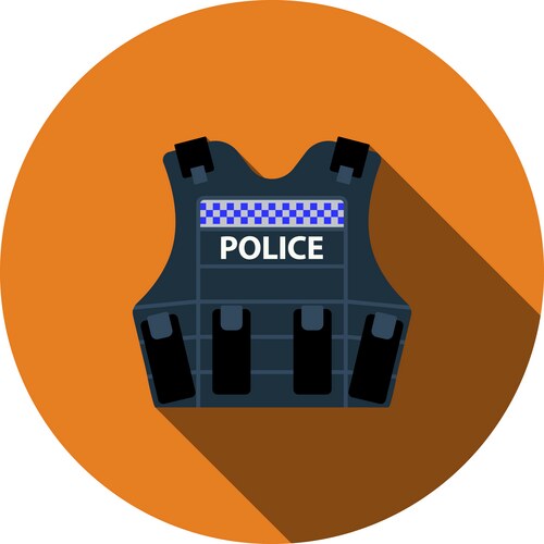 Police bulletproof vest cartoon colored clipart Vector Image