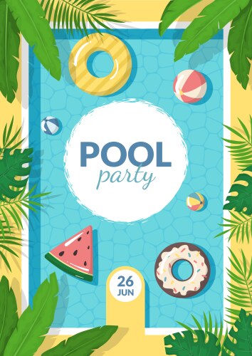 Gradient pool party celebration poster Royalty Free Vector