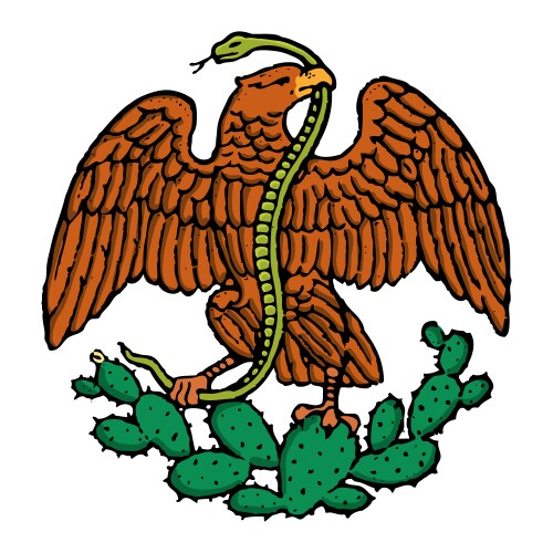 Mexican eagle and snake tattoo Royalty Free Vector Image