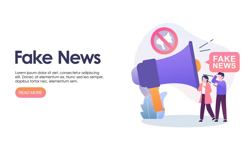 Fake news metaphors mass media propaganda Vector Image