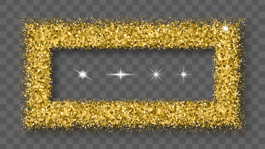 Gold glitter frame with bland shadows Royalty Free Vector