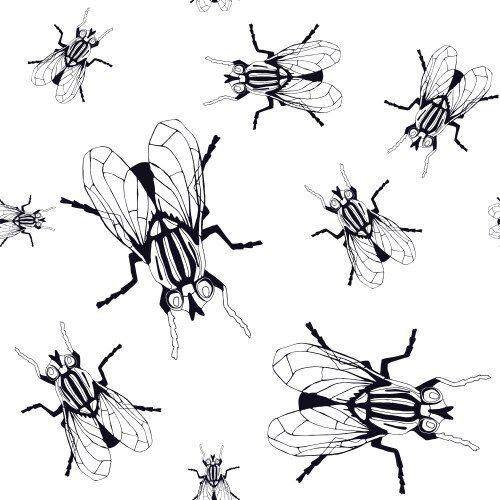 Fly seamless pattern for textile design wallpaper Vector Image