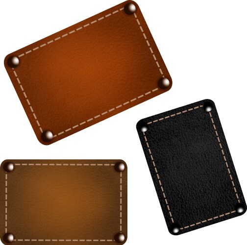 Denim Texture with Leather Label Royalty Free Vector Image