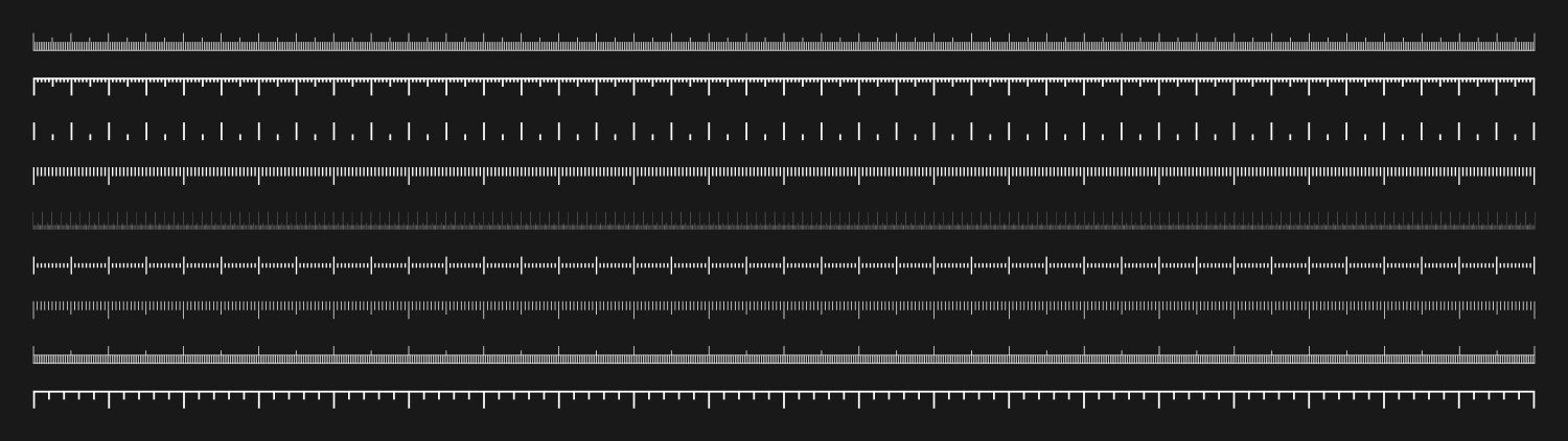 Various measurement scales with divisions Vector Image