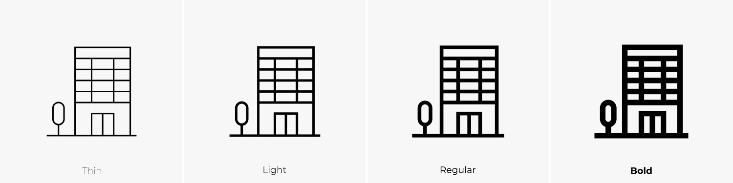 Gross icon thin light regular and bold style Vector Image