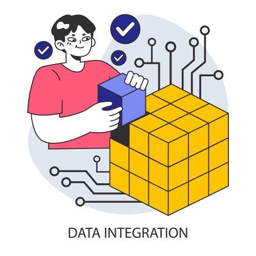 Data integration seamless incorporation Royalty Free Vector