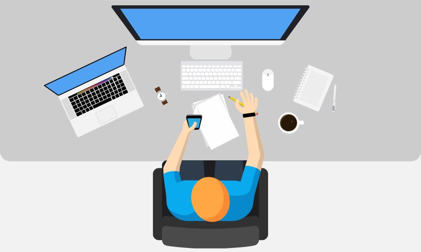 Top View Man Sitting Vector Images (over 920)