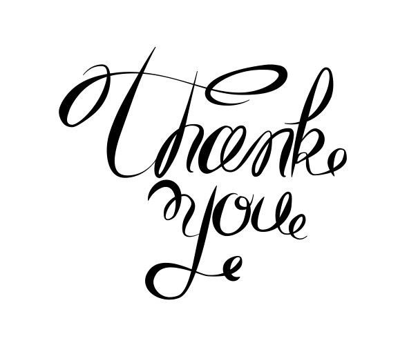 Thank you - black and white hand lettering Vector Image