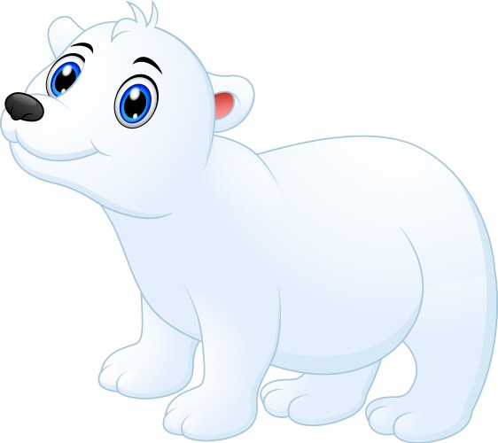 Cartoon polar bear sitting on ice floe Royalty Free Vector