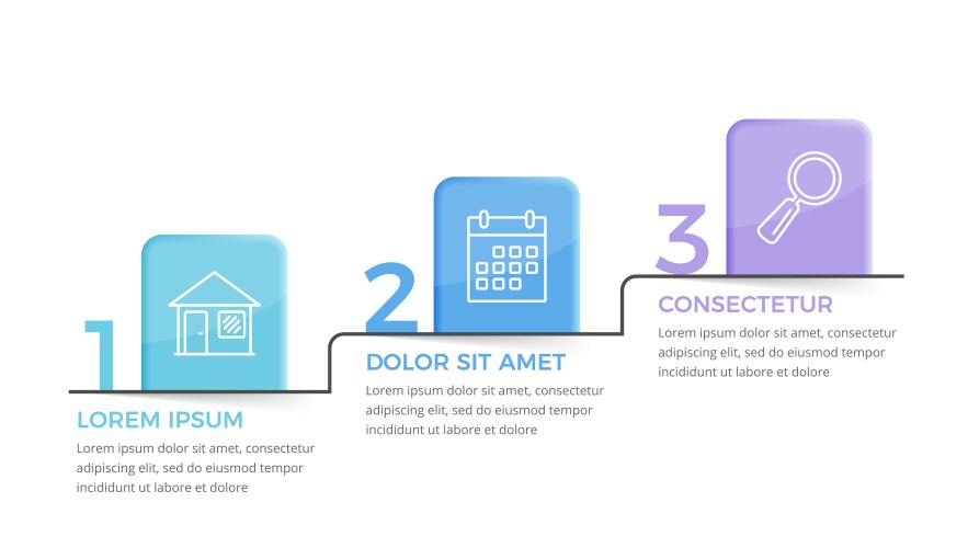 Three steps vertical template Royalty Free Vector Image