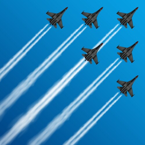 Military Jet Formation Royalty Free Vector Image