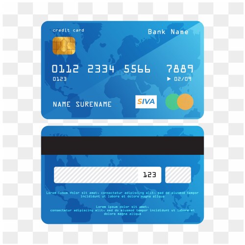 Credit card front and back side Royalty Free Vector Image