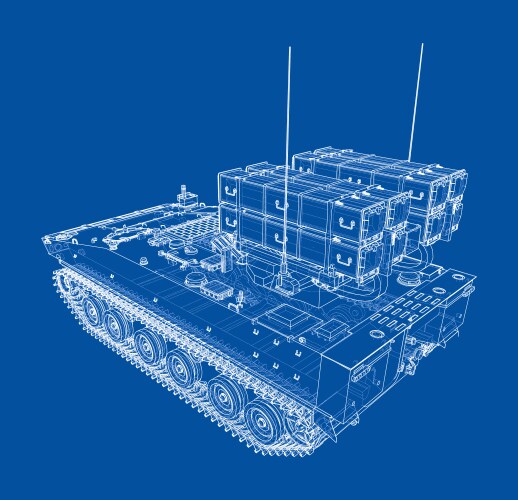 Military track missile system Royalty Free Vector Image