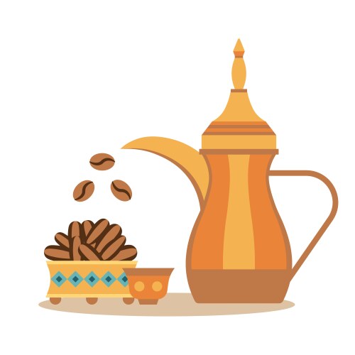 Arabic coffee pot icon simple style Royalty Free Vector