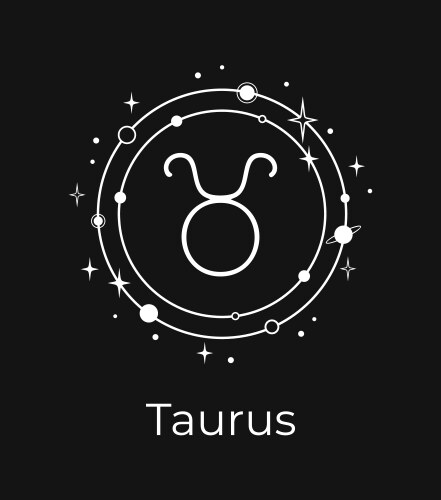 White gemini sign with planets and stars Vector Image