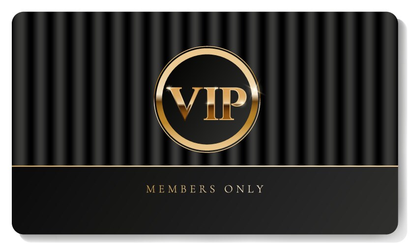Premium vip card with gold elements in black color
