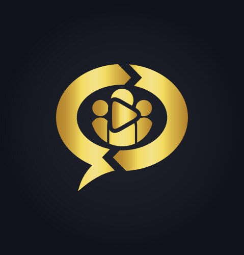 People group talk logo Royalty Free Vector Image