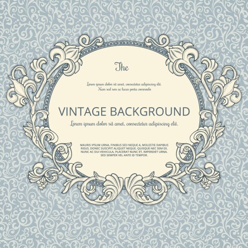 Vintage classic card baroque ornament Royalty Free Vector