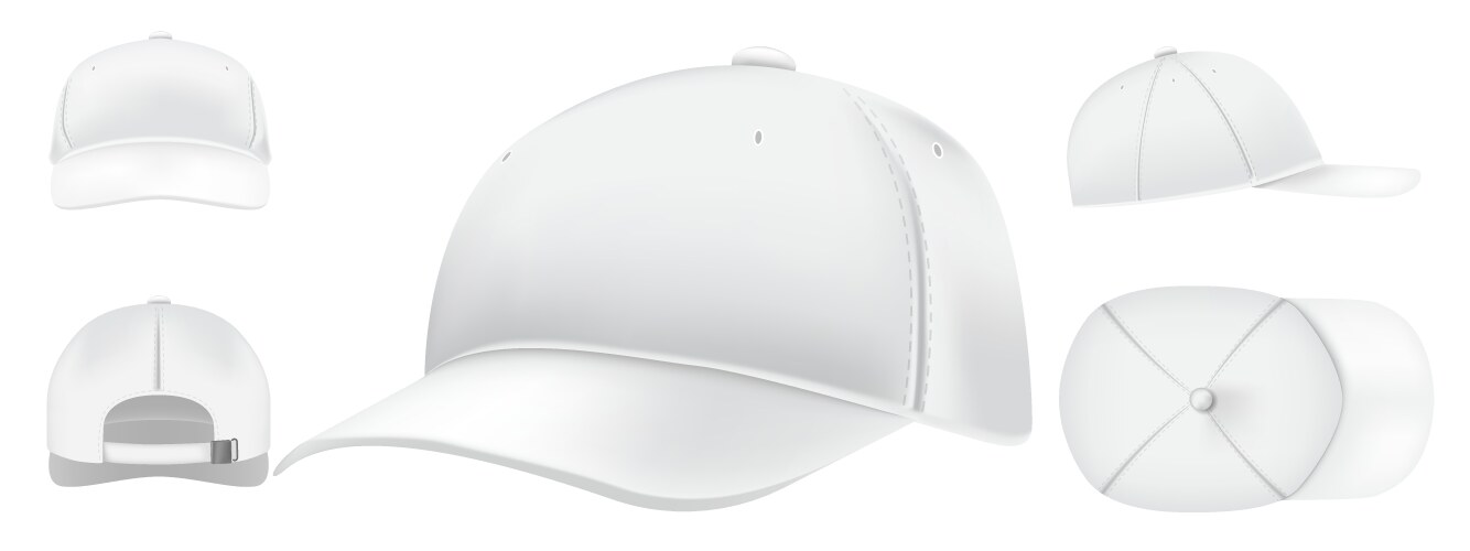 White cap mockup realistic style Royalty Free Vector Image