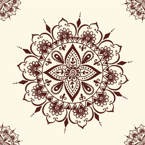 Henna tattoo mehndi flower doodle ornamental Vector Image