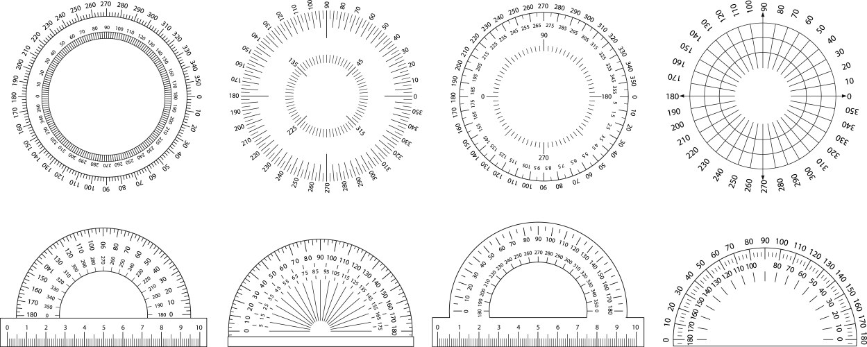 Protractor Set - Angle Measurement Tool Royalty Free Vector
