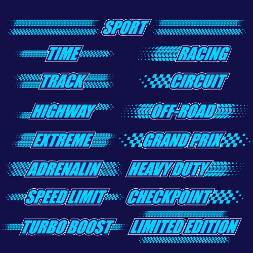 Sport racing track logo silhouette Royalty Free Vector Image