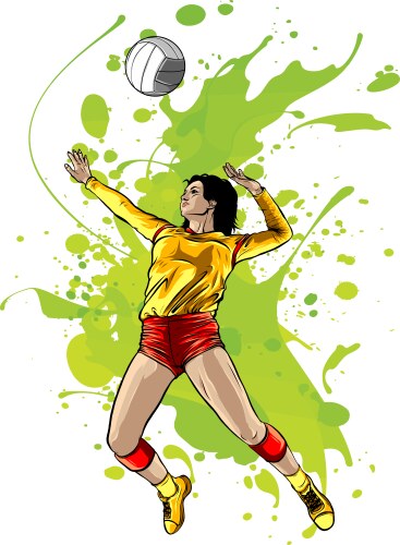 Abstract volleyball player Royalty Free Vector Image