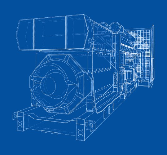 Diesel generator drawings Royalty Free Vector Image