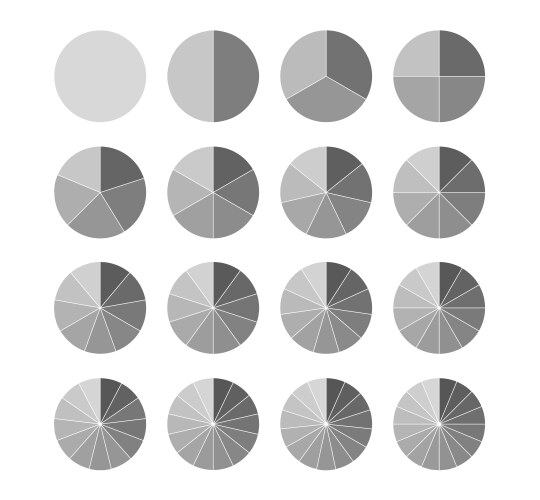 Segmented circles collection circular diagrams Vector Image