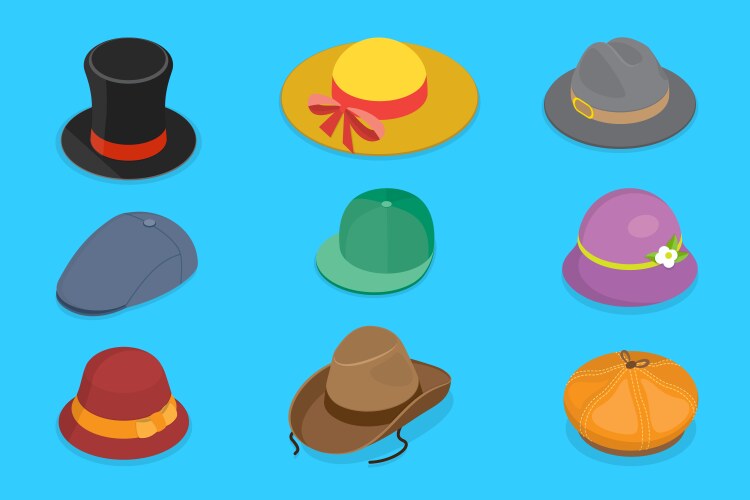 3d isometric flat set of lady hairstyles Vector Image