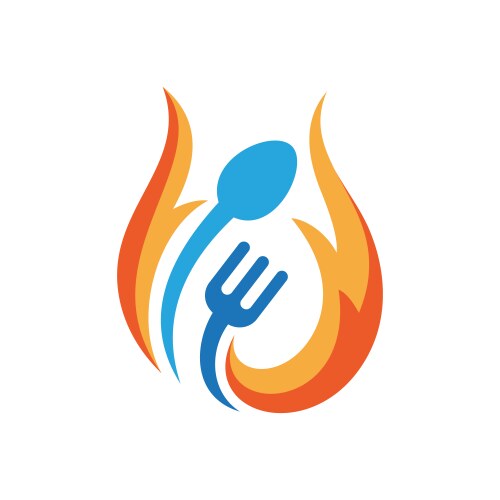 Simple flame icon in flat style Royalty Free Vector Image