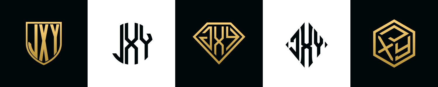 Initial letters jrk logo designs bundle Royalty Free Vector