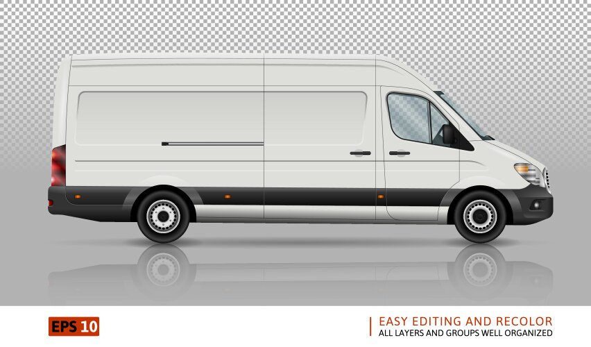 Ford transit cargo delivery van l2h2 2014-2018 Vector Image