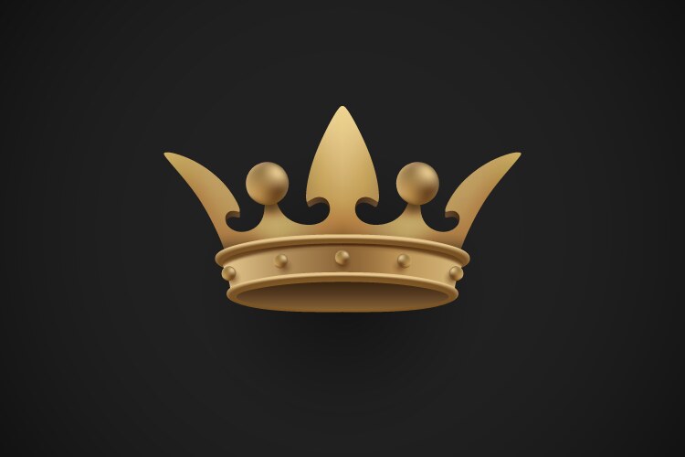 Logo with gold king crown and inscription kingdom Vector Image