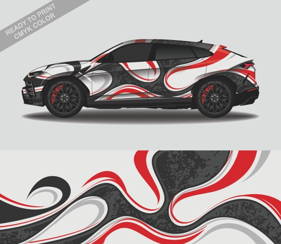 Wrap car decal design custom livery race rally Vector Image
