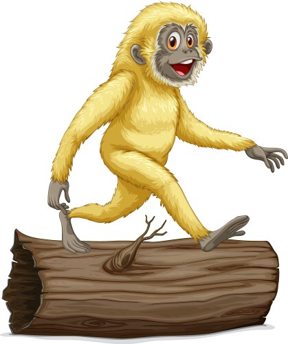 Cartoon smiling gibbon Royalty Free Vector Image
