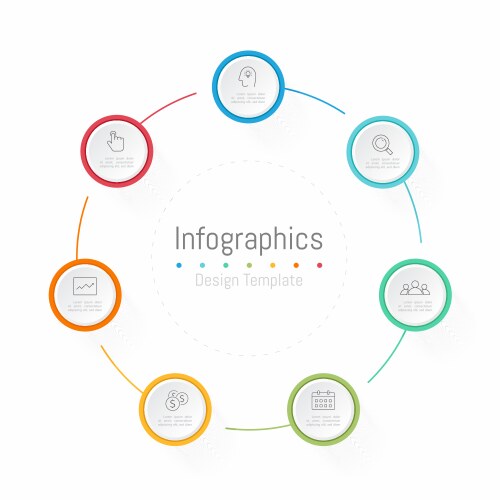 Infographic 7 options design elements Royalty Free Vector