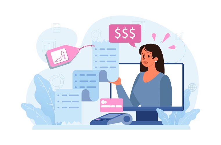 Pink tax concept gender based price Royalty Free Vector