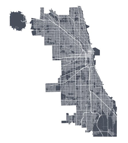City of Chicago Street Map Vector Images (66)