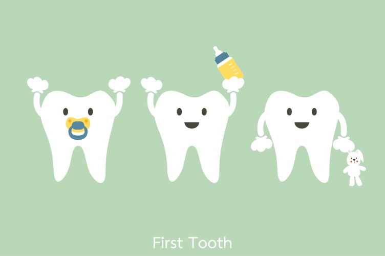 Teeth cartoon characters clean and dirty tooth Vector Image